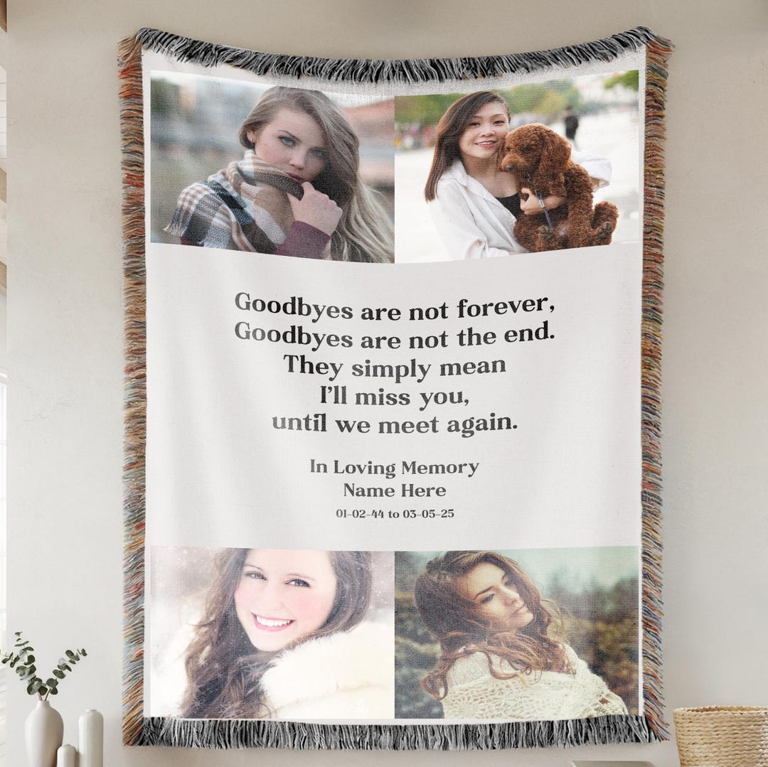 Sympathy Gift Photo Blanket, in Loving Memory, Personalized Goodbyes ...