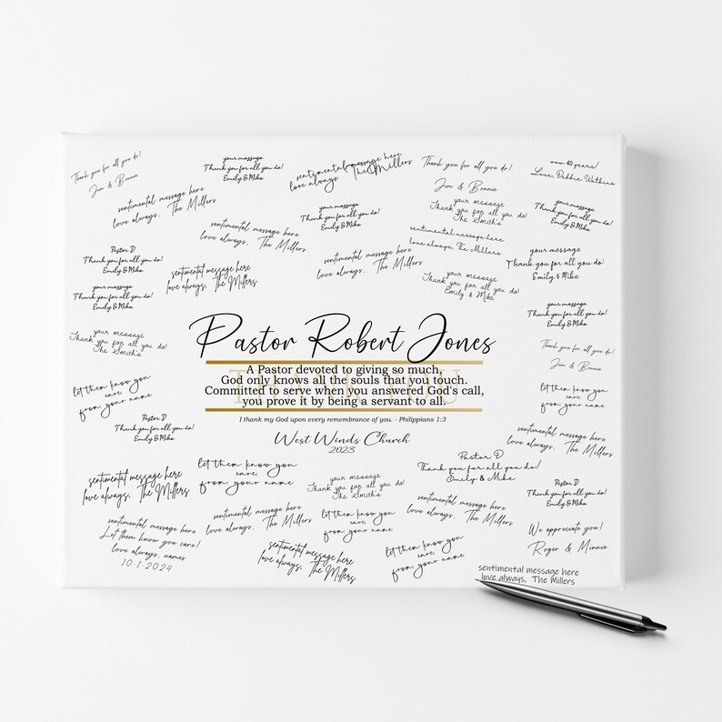 Ministry Thank You Gift Sign, Signatures From Church, Pastor Gift ...