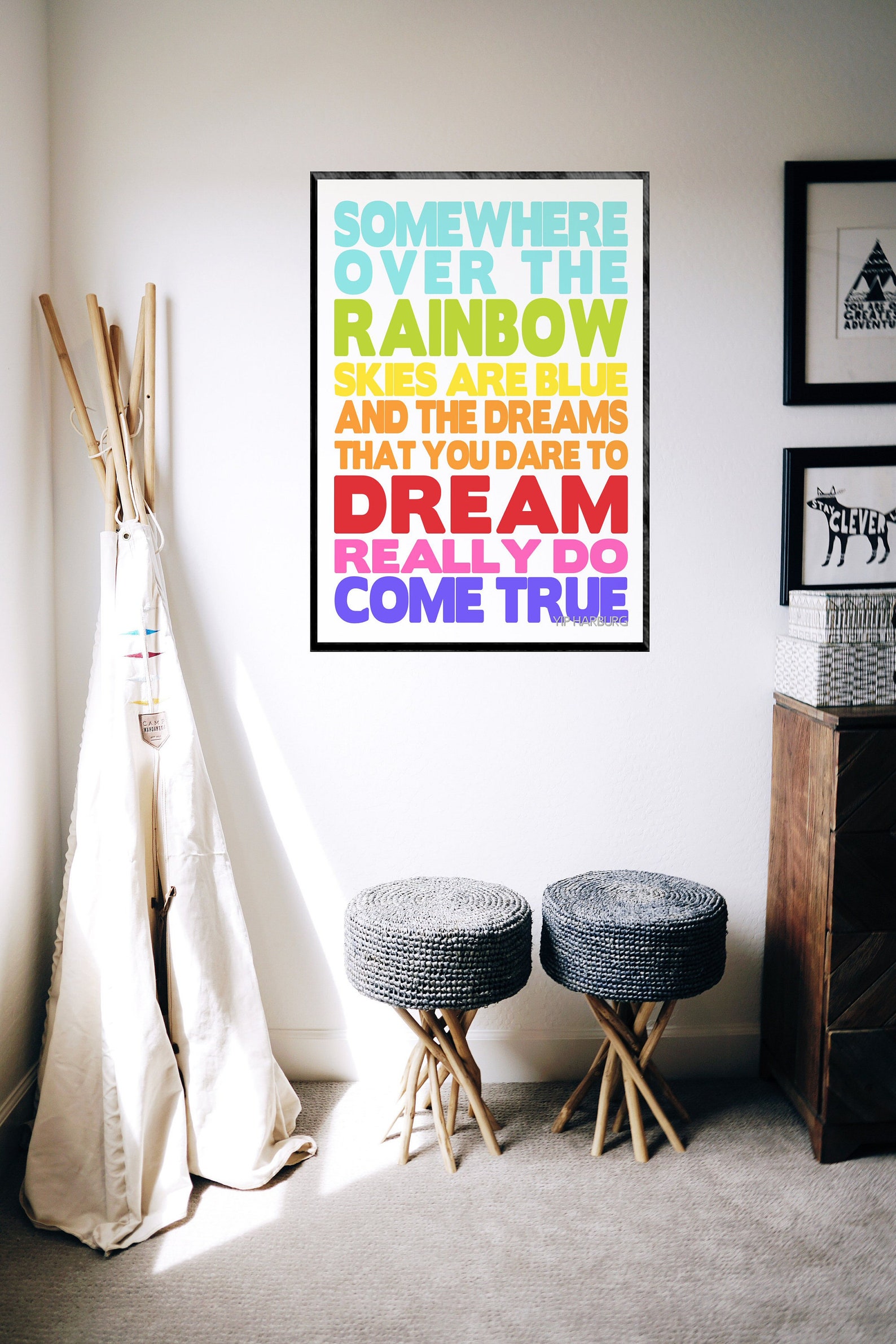 Somewhere Over the Rainbow POSTER PRINT or Canvas Kids Room - Etsy