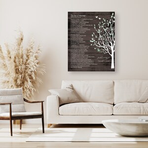 The Art of Marriage Poem, Wedding Gift for Couple, Personalized Names ...