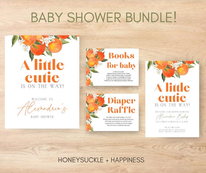 Cutie Baby Shower Invitation Bundle | Editable Template (digital ...