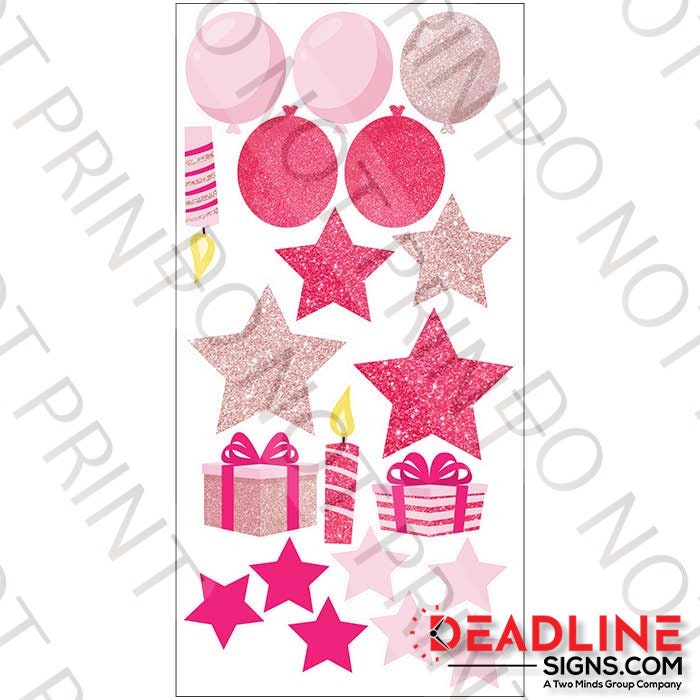 Pink Glitter Decorations Full Sheet Bundle 20 Piece Yard | Etsy