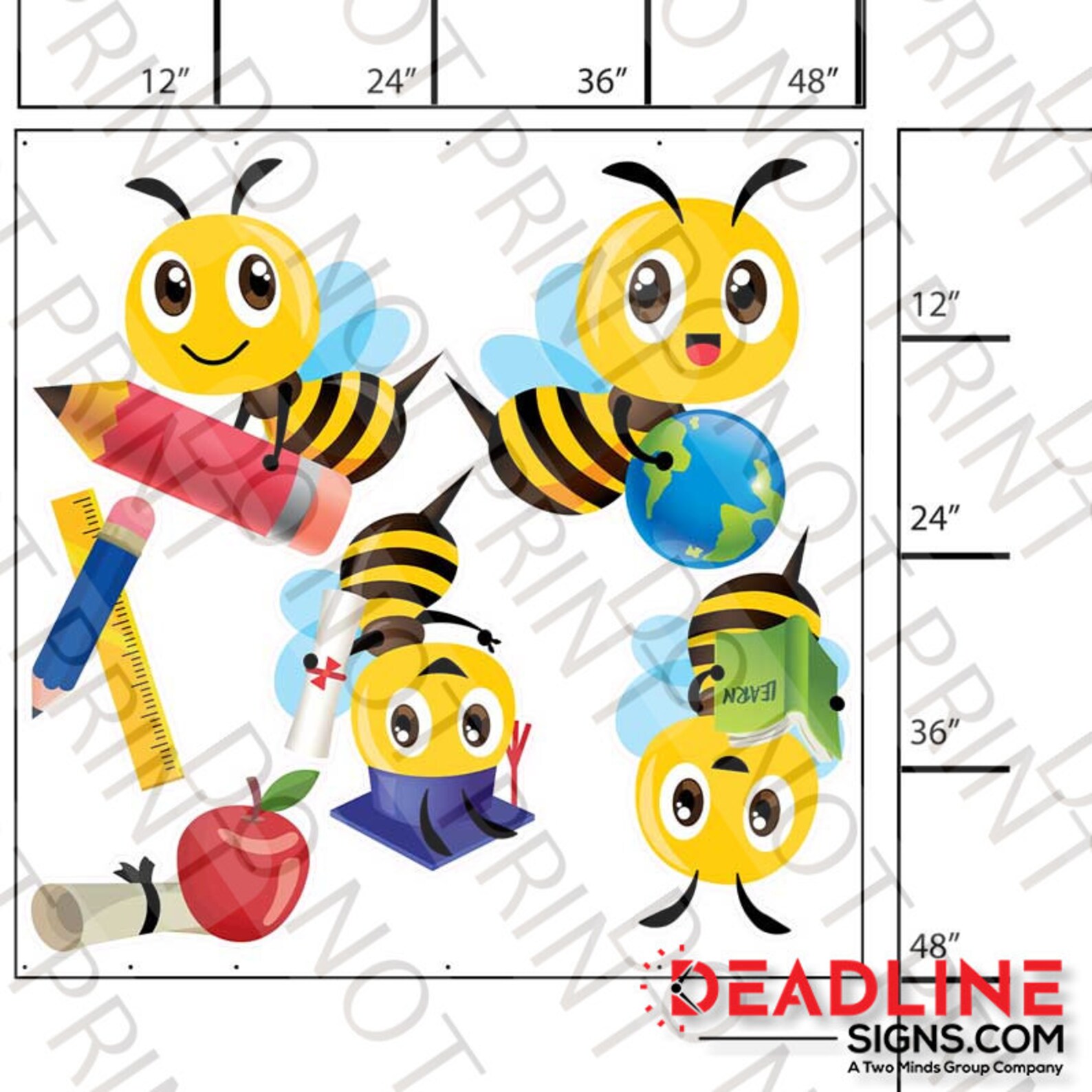 School Themed Bees Half Sheet Bundle 6 Piece Yard Sign Set - Etsy