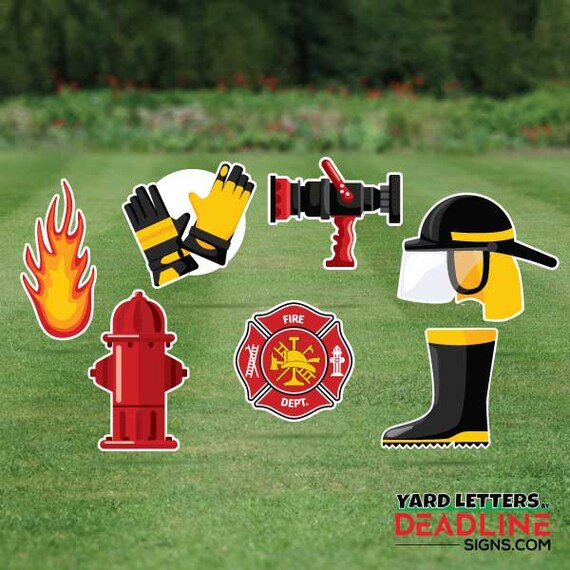 Firefighter Half Sheet Bundle 7 Piece Yard Sign Set - Etsy