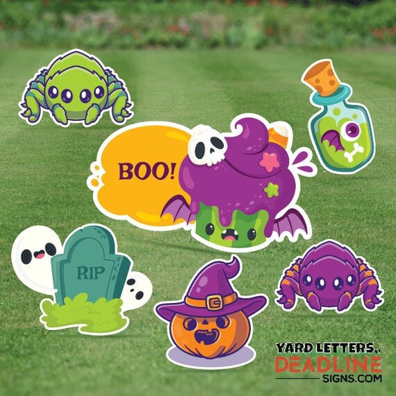 Halloween Cute Creatures Half Sheet Bundle 6 Piece Yard - Etsy