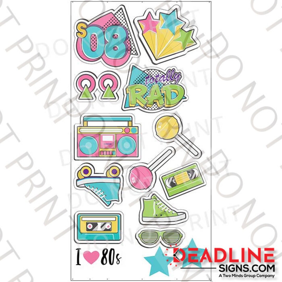 Neon 80s Theme - Full Sheet Bundle - 15 Piece Yard Sign Set - Etsy