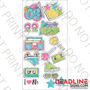 Neon 80s Theme - Full Sheet Bundle - 15 Piece Yard Sign Set - Etsy