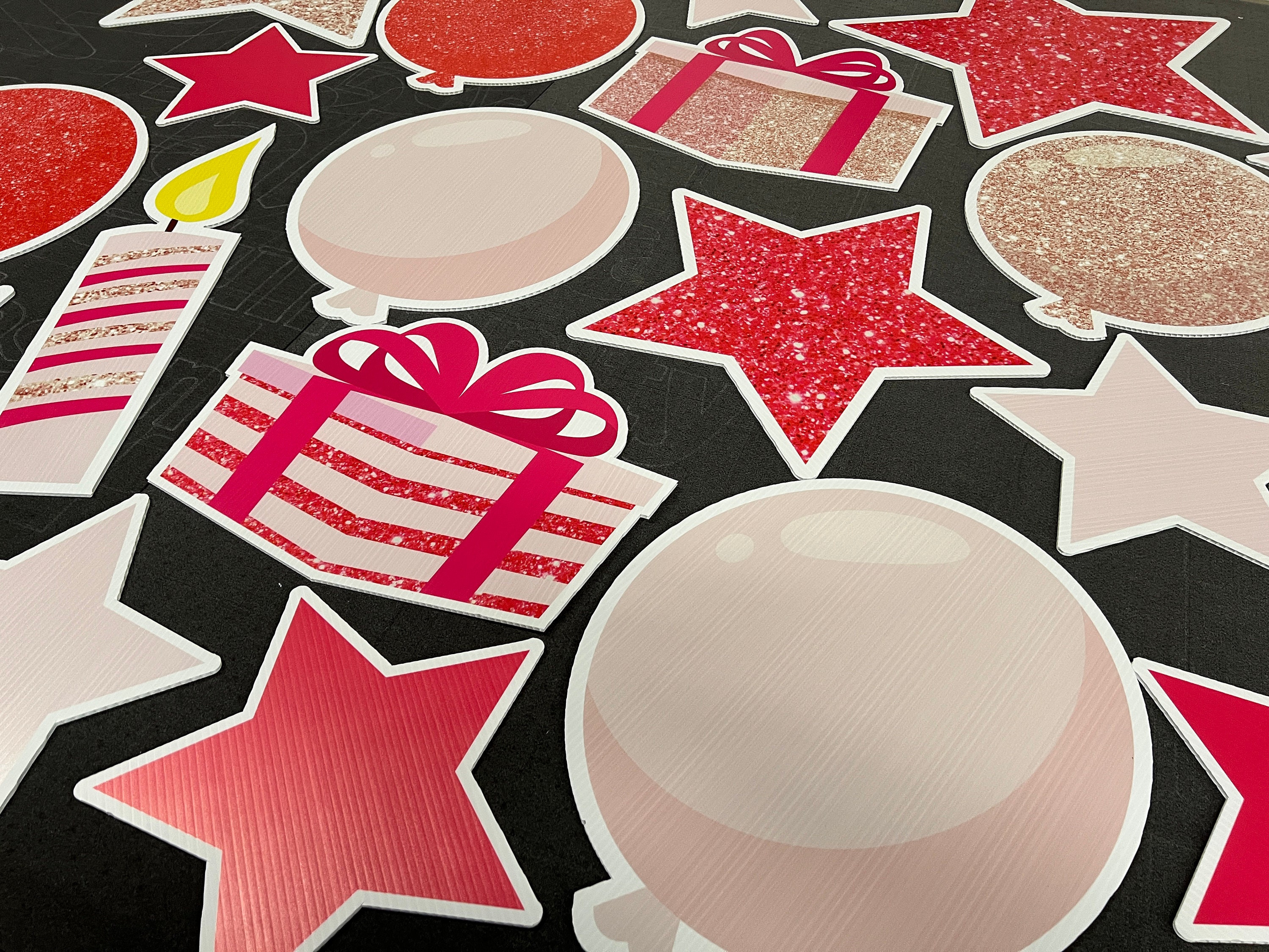 Pink Glitter Decorations Full Sheet Bundle 20 Piece Yard - Etsy