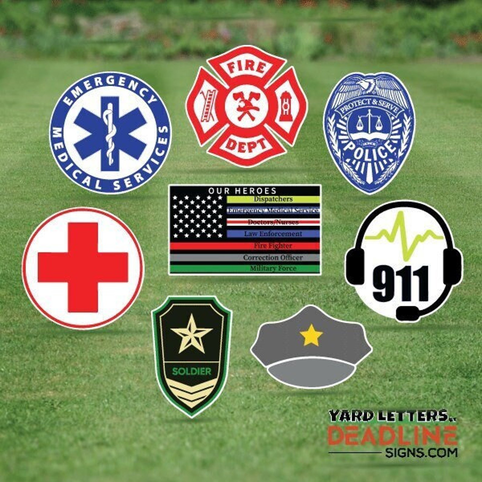 First Responder Symbols Full Sheet Bundle 8 Piece Yard - Etsy