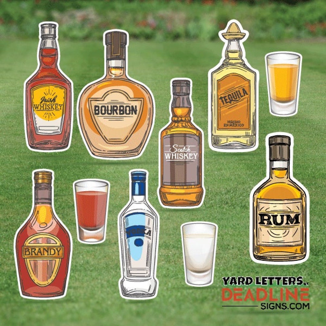 Alcohol - Half Sheet Bundle - 10 Piece Yard Card Set - Etsy