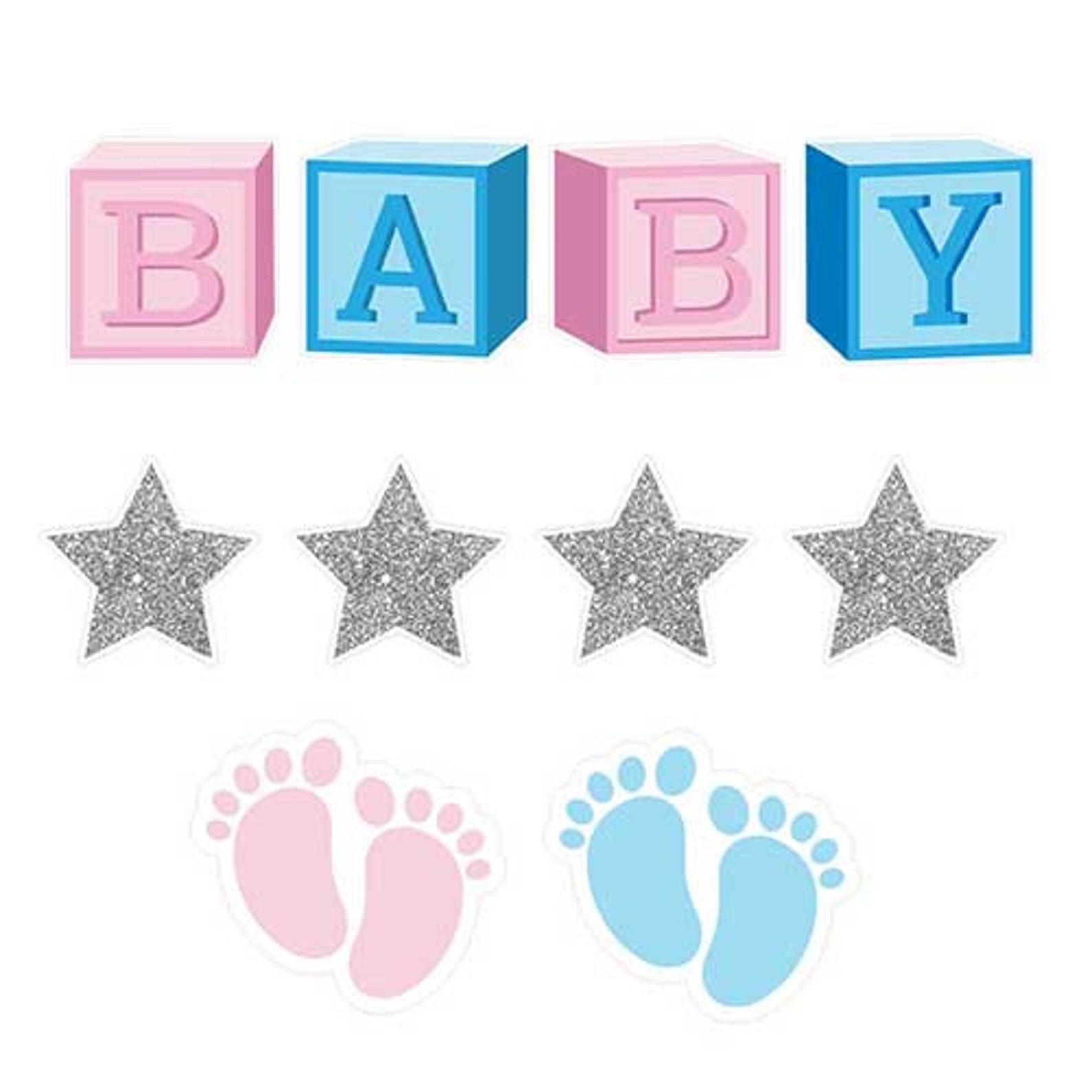 Pink and Blue Baby Block Sign Bundle 10 Piece Yard Sign Set - Etsy