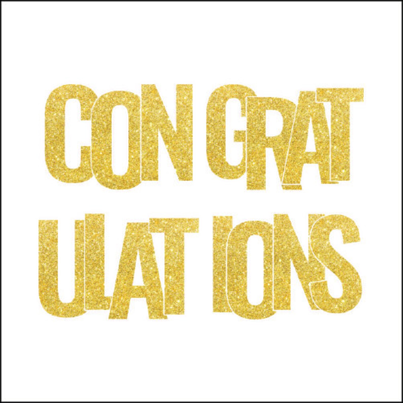 23.5 Inch Congratulations Gold Glitter 4 Piece EZ Set Yard - Etsy