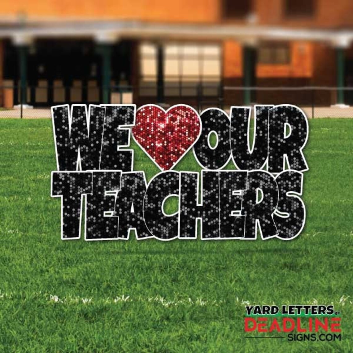 We Love Our Teachers Staff Appreciation Red/black Sequins - Etsy