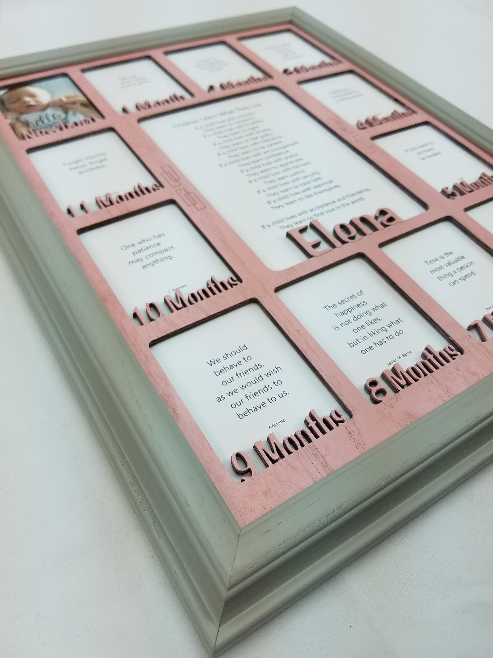 Baby First Year Personalized Frame Holds Twelve 2.5 X 3.5 Newborn ...
