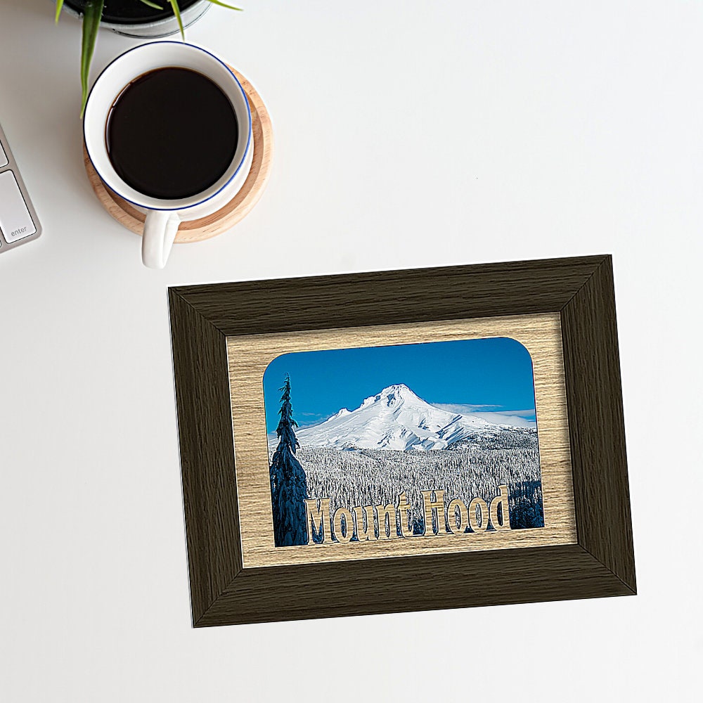 Mount Hood Hometown City Picture Frame Vacation Travel | Etsy