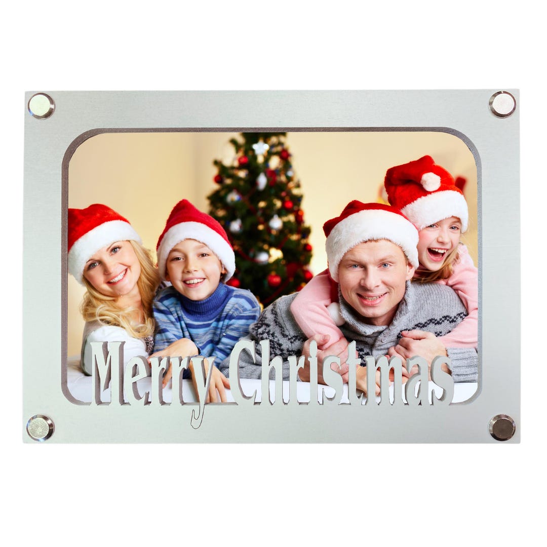 Merry Christmas Picture Frame - Personalized - Fits 4x6 Photo Script - Etsy