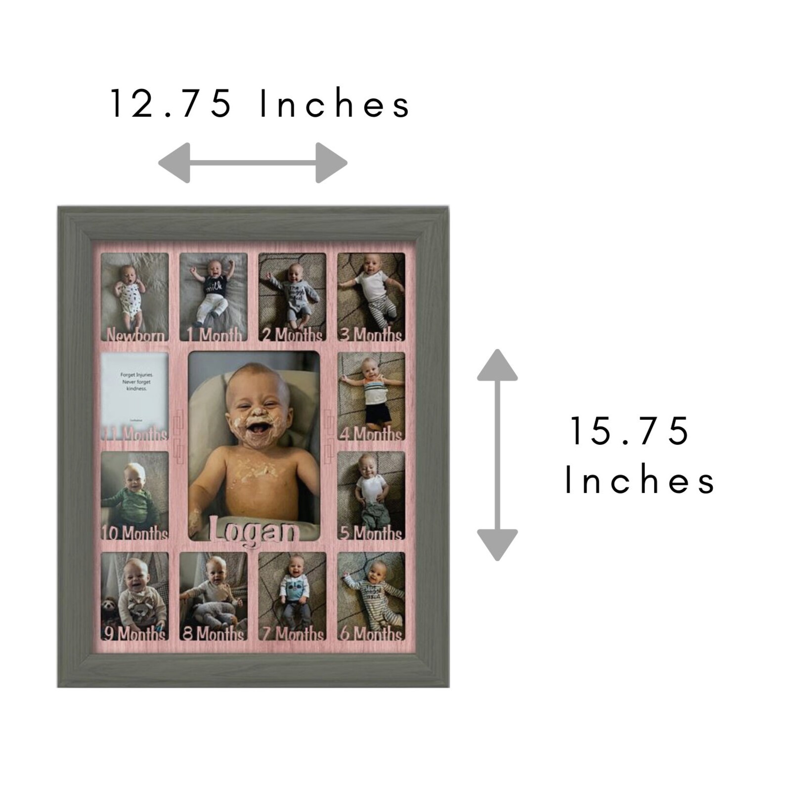 Baby First Year Personalized Frame Holds Twelve 2.5 X 3.5 Newborn ...