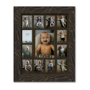Baby First Year Personalized Frame - Holds Twelve 2.5 X 3.5 Newborn ...