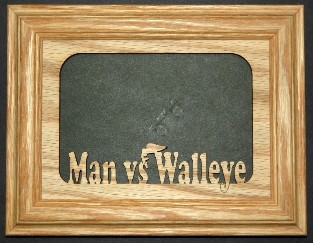 Man Vs Walleye Fishing Tabletop Picture Frame - Holds 4x6 Photo ...