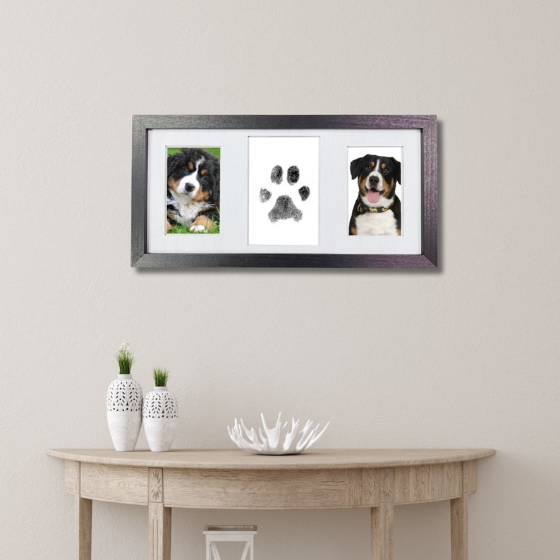 Pet Paw Print Picture Frame With Safe No Mess Inkless Pad Pawprint Kit ...