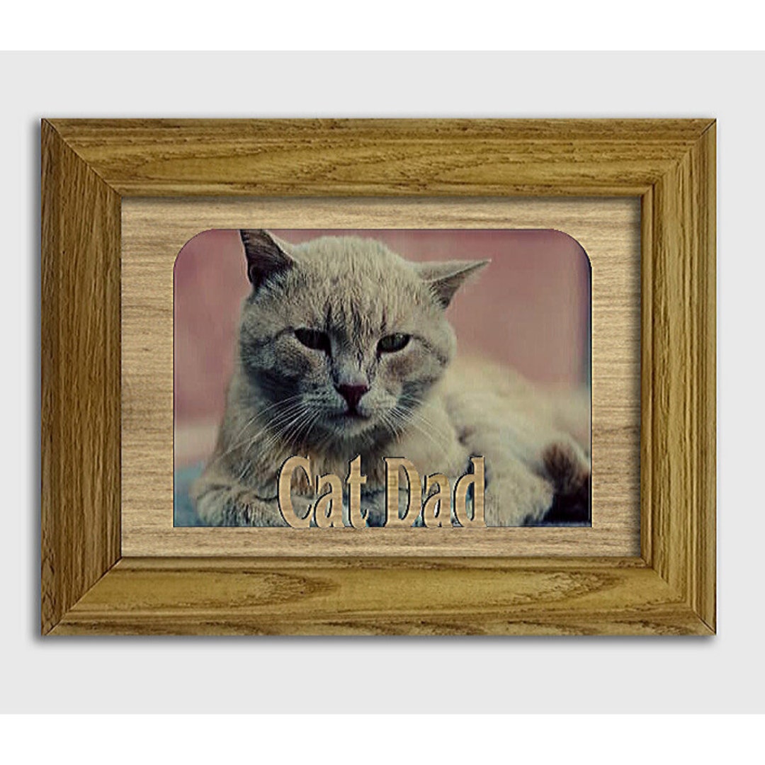 Cat Dad Tabletop Picture Frame - Pet Photo Frame - Holds 4x6 Photo ...