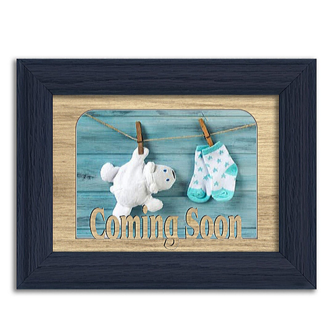 Coming Soon Tabletop Baby Picture Frame - Holds 4x6 Photo - Multiple ...