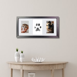 Pet Paw Print Picture Frame With Safe No Mess Inkless Pad Pawprint Kit ...