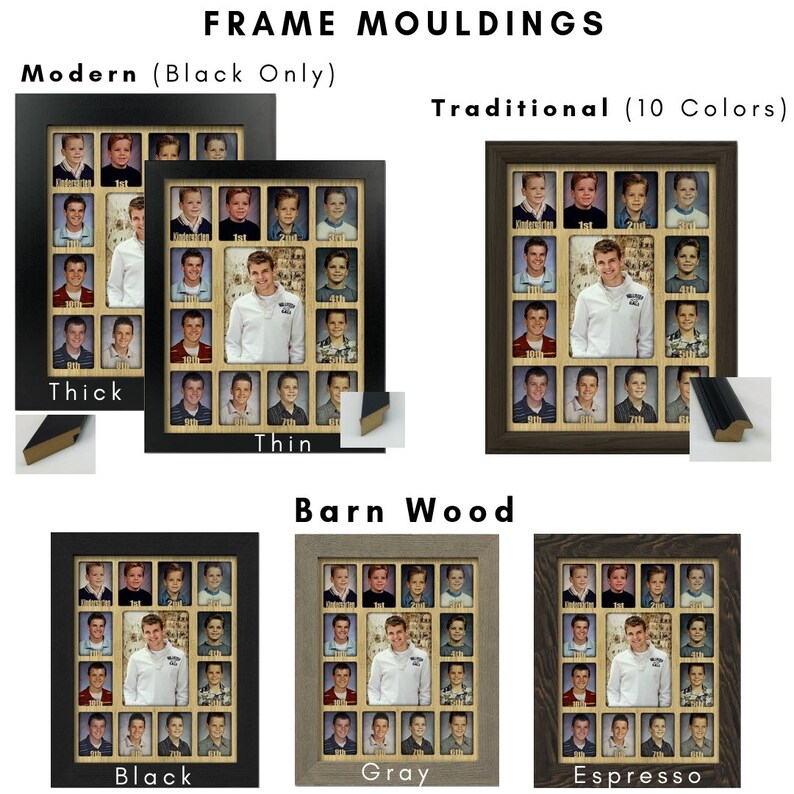 Picture Frame Collage - School Years or Baby First Year (blank) - Holds ...