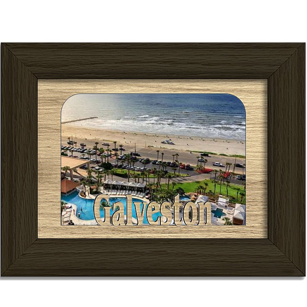 Galveston Texas Hometown City Picture Frame Vacation | Etsy