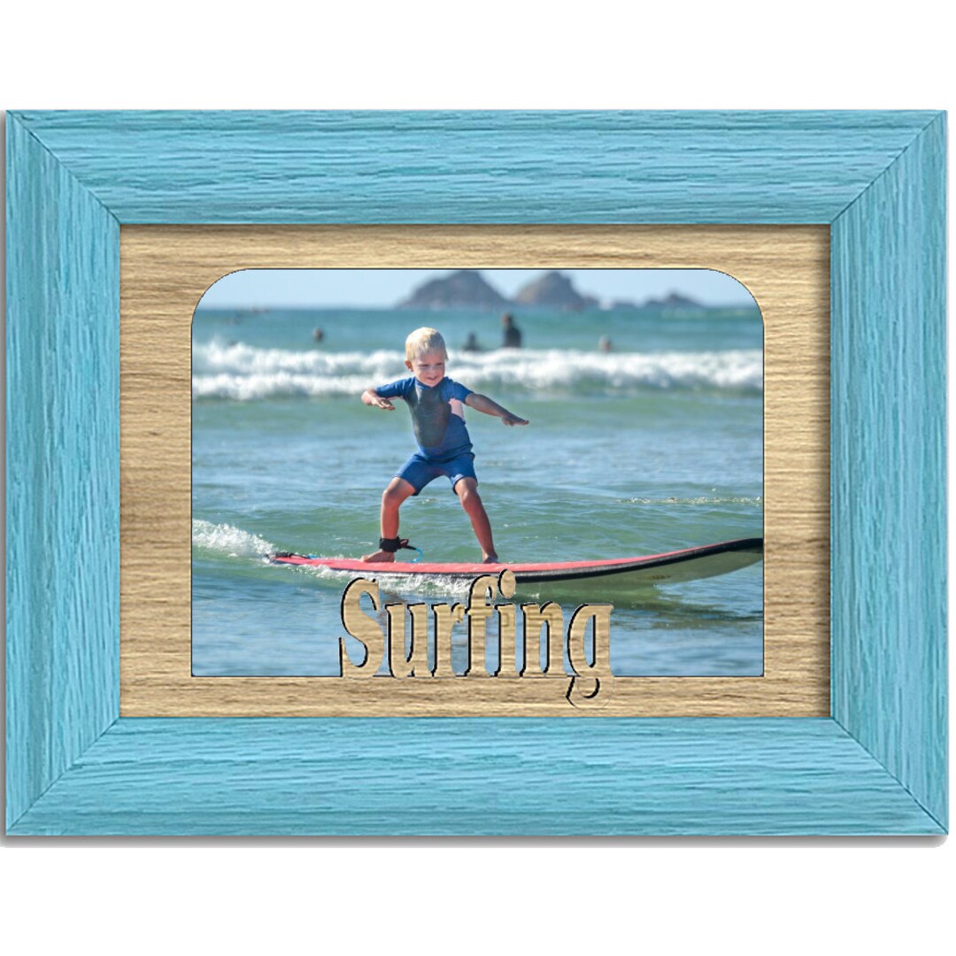 Surfing Picture Frame - Holds 4x6 Photo - Multiple Color Options - Etsy