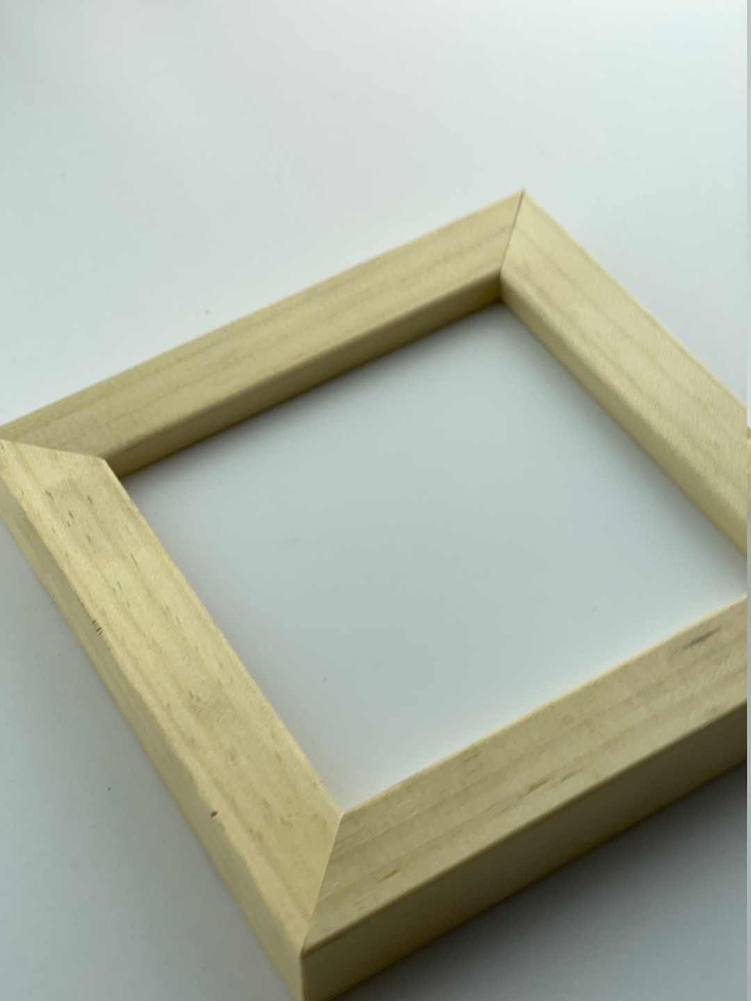 4x4 Picture Frame Handmade Wooden Unfinished Natural Color Modern Thin ...