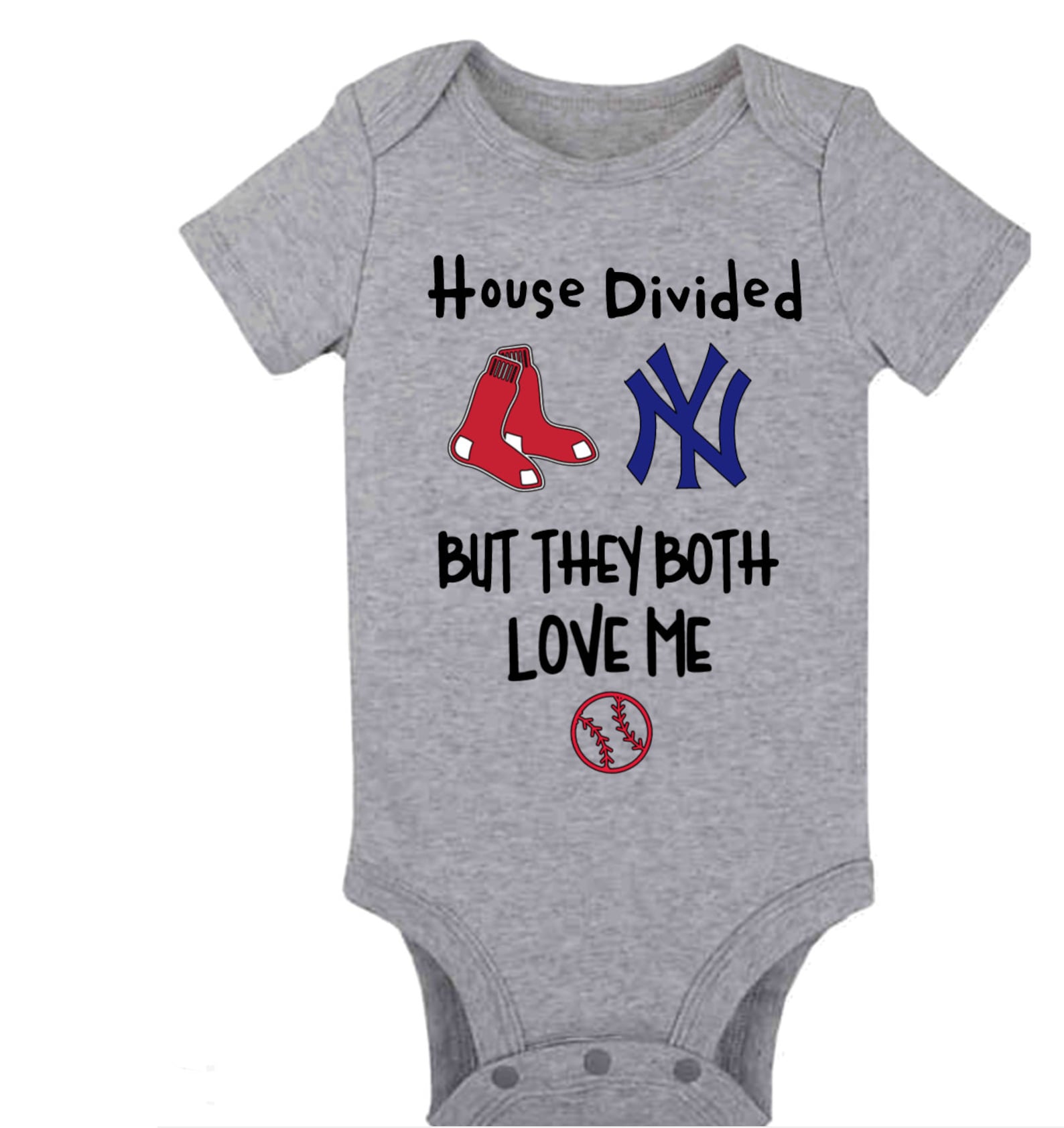 PERSONALIZED House Divided Babysuit Yankees New York Mets Baby Shower ...