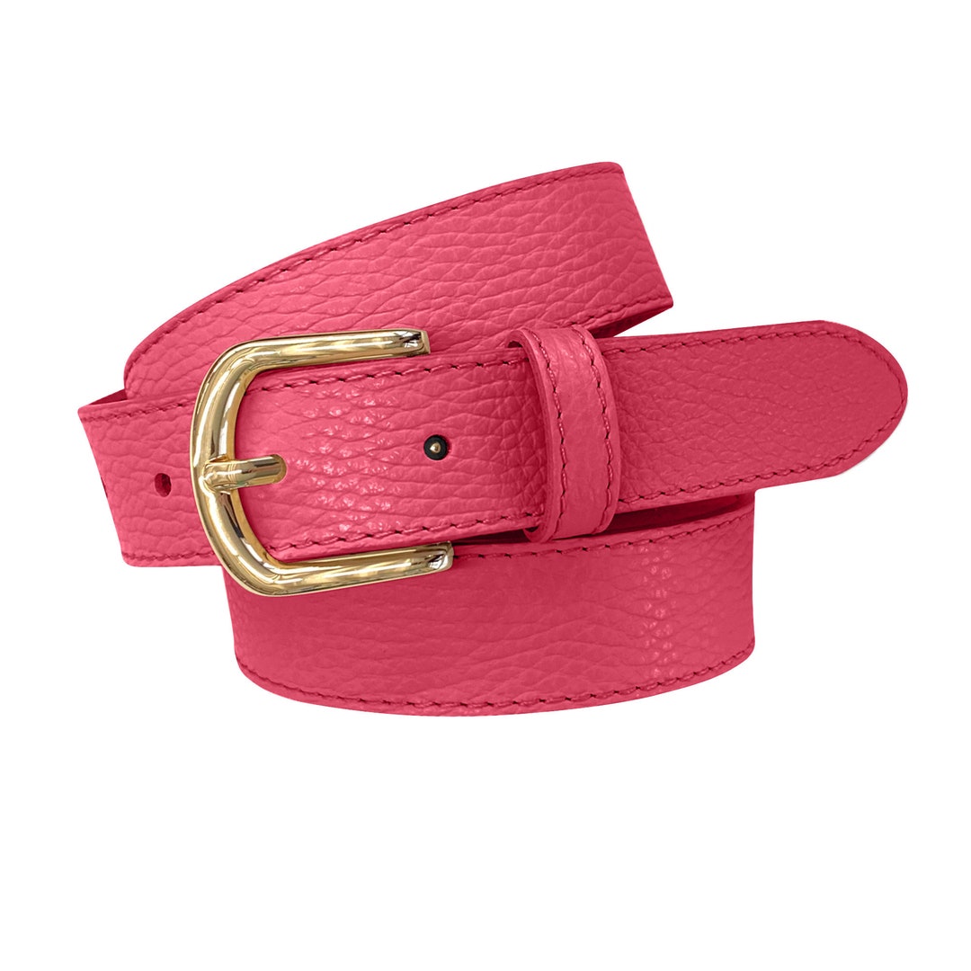 Leather Belt Colour Hot Pink Ladies Nappa Leather Soft Grained Full ...