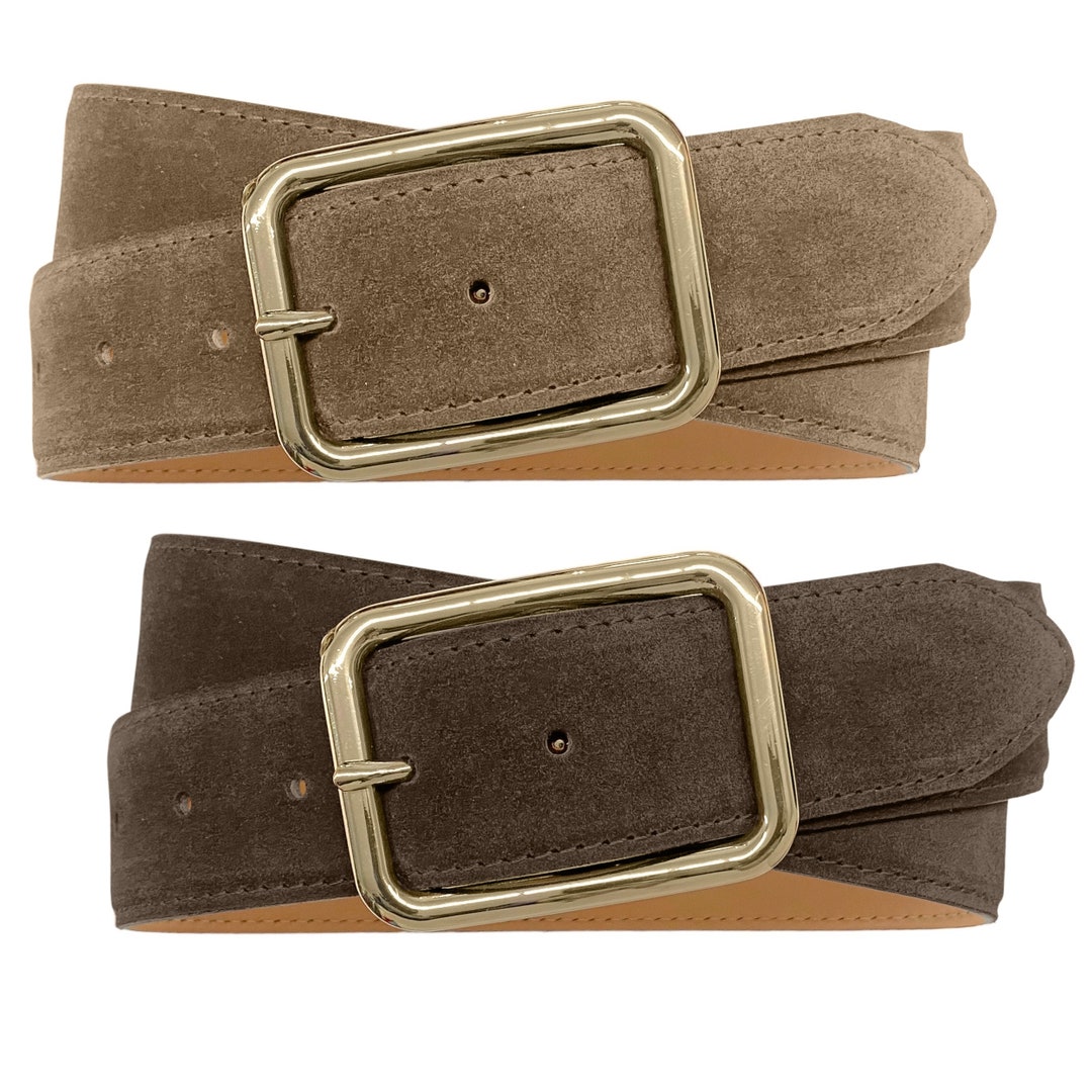 Leather Belt Ladies Belt Suede Leather Buckle Gold / Design: Gina Belt ...