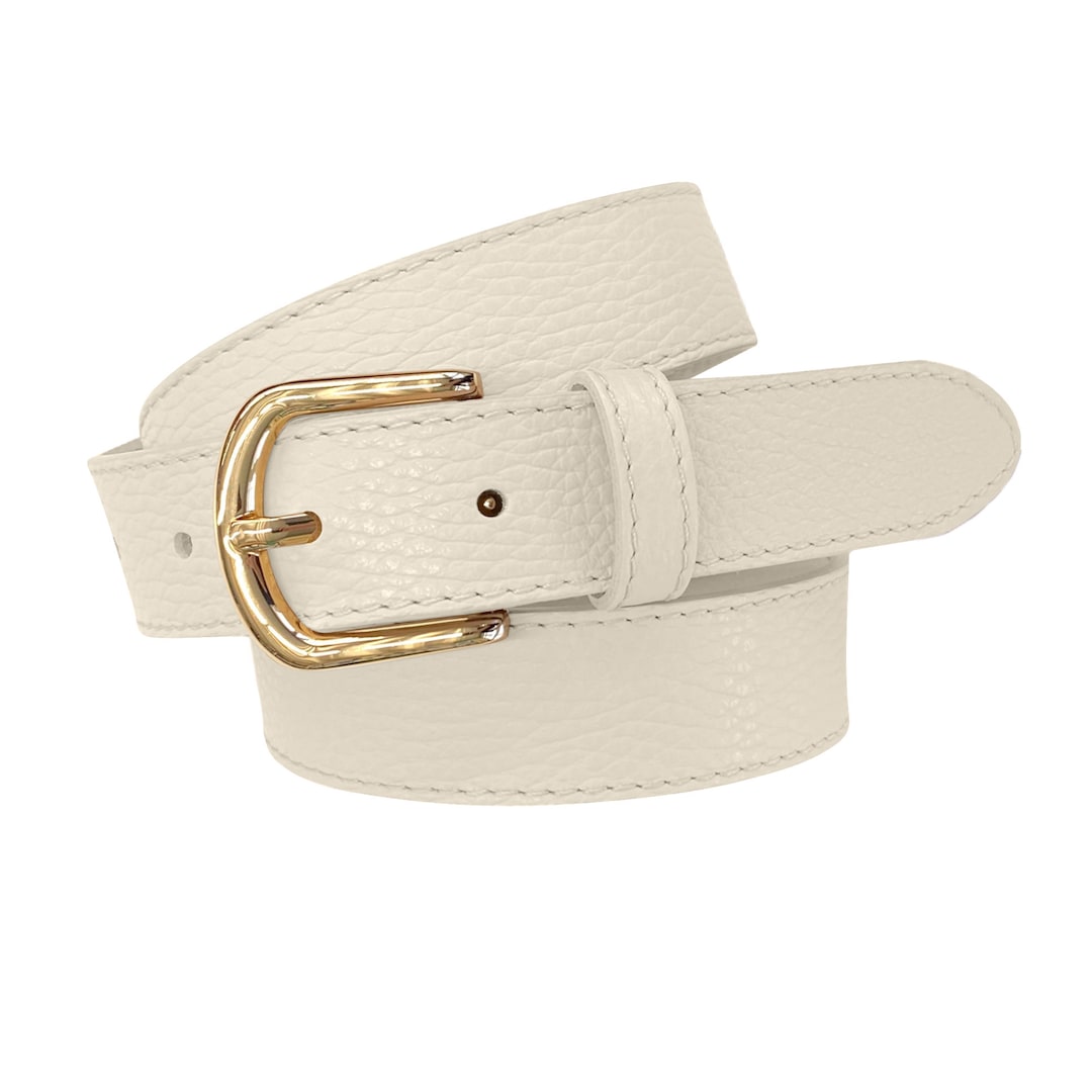 Leather Belt Colour Light Creme Ladies Nappa Leather Soft Grained Full ...