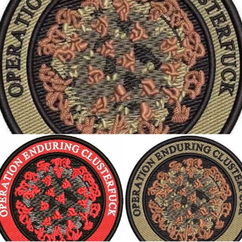 Operation Enduring Clusterf-ck Embroidered Patch Red Tan - Etsy
