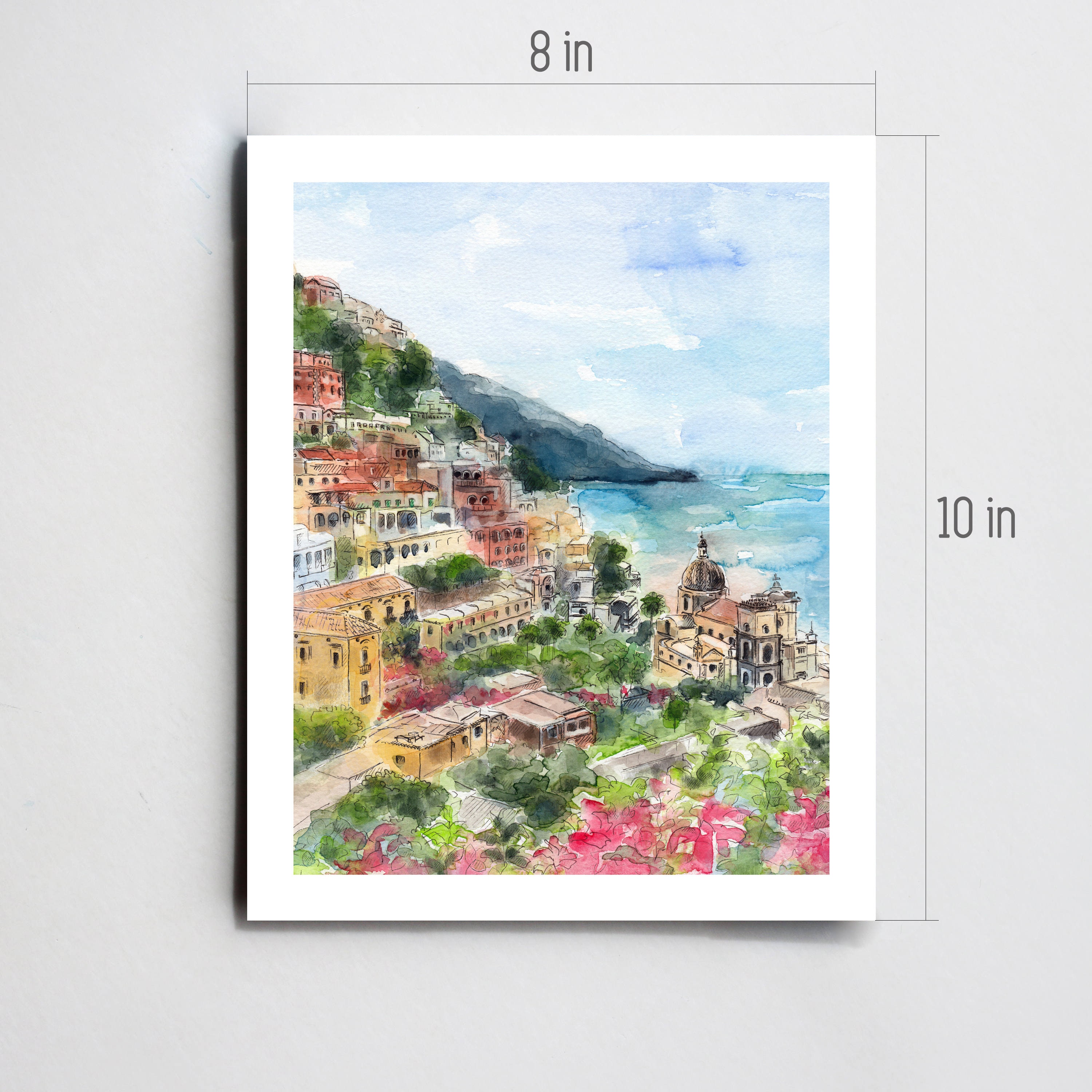 Positano Print Positano Painting Italy Poster Italy Wall Art - Etsy