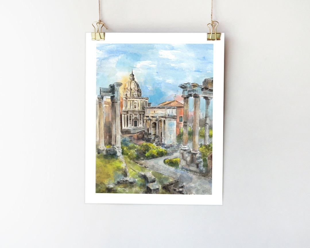 Roman Forum Poster Rome Print Italy Print Italy Watercolor Painting ...
