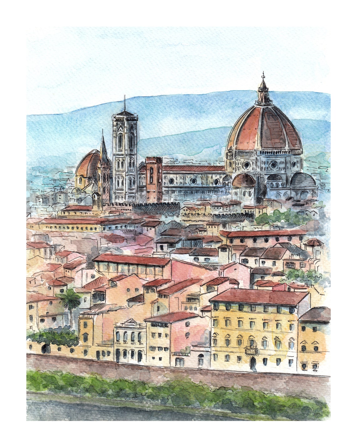 Florence Art Print Italy Wall Art Florence Italy Print Italy | Etsy