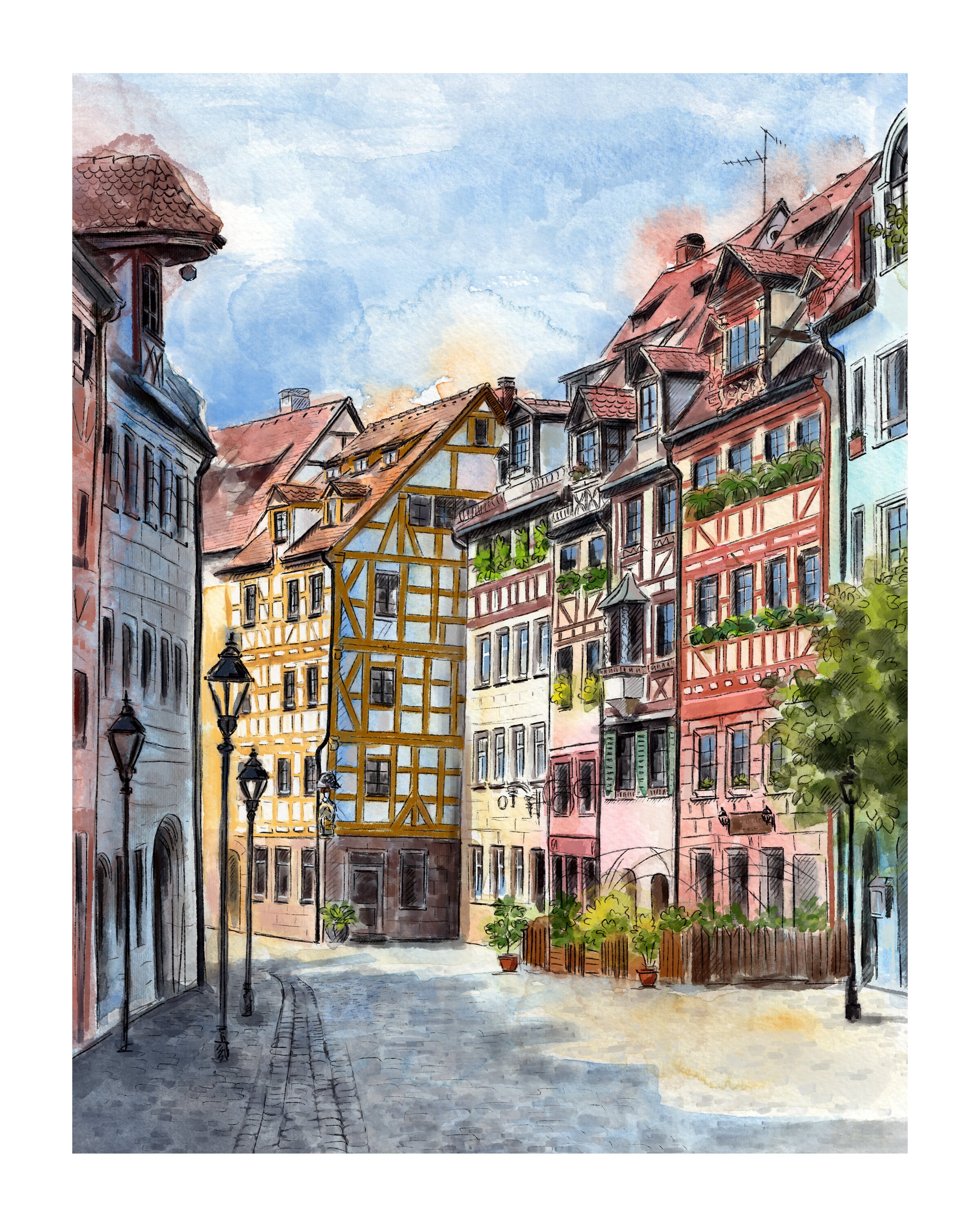 Nuremberg Art Print Germany Wall Art Bavaria Print Nuremberg - Etsy