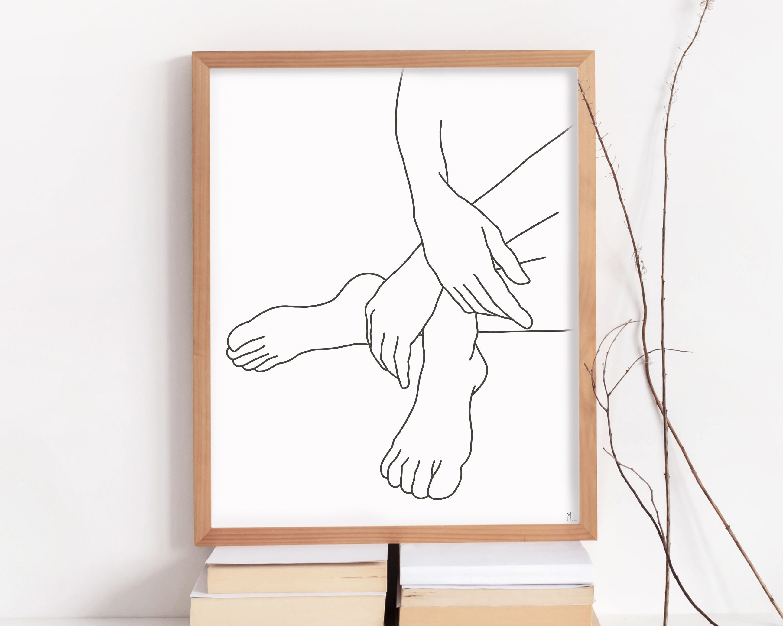 Instant download hand print Female body art Printable line | Etsy