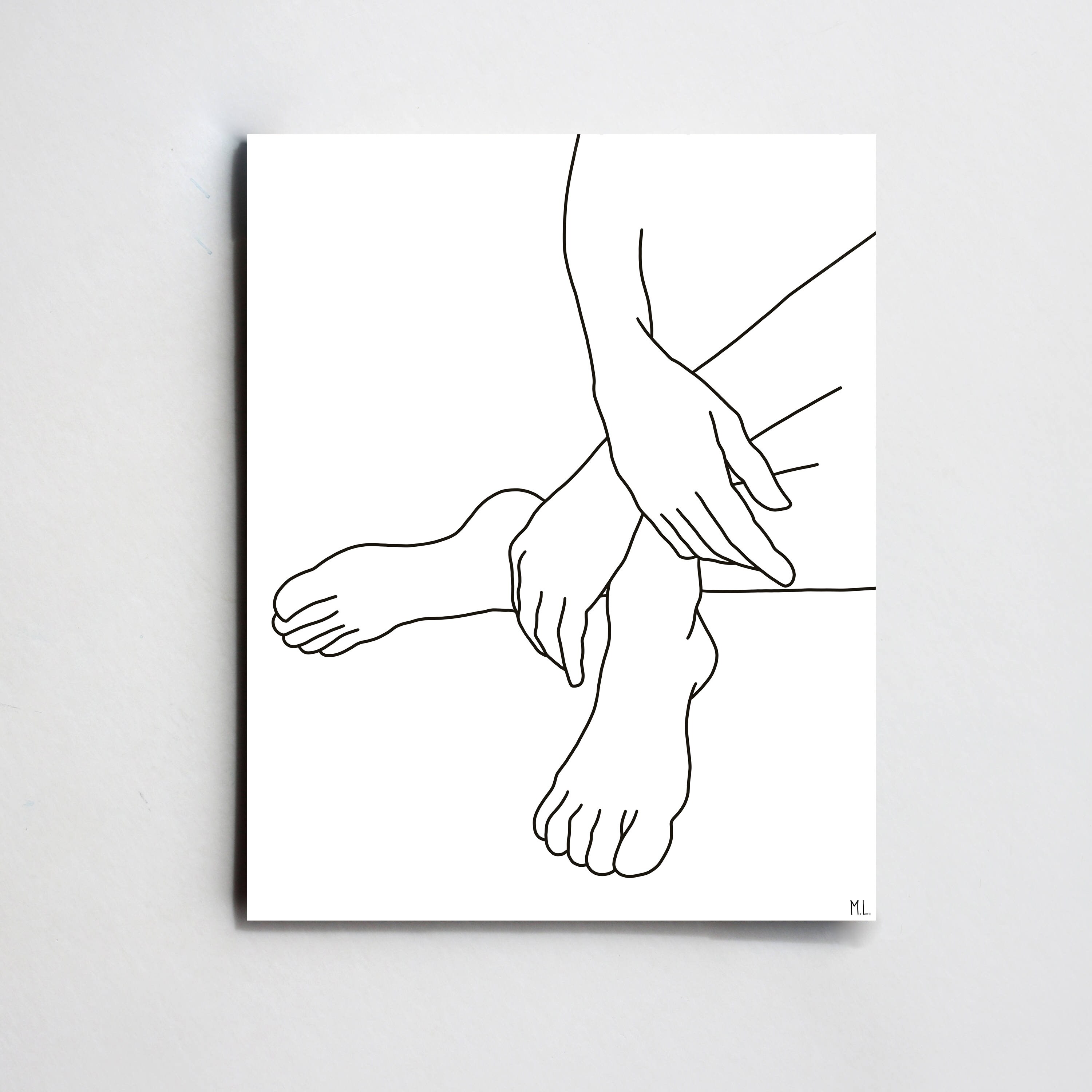 Instant Download Hand Print Female Body Art Printable Line | Etsy