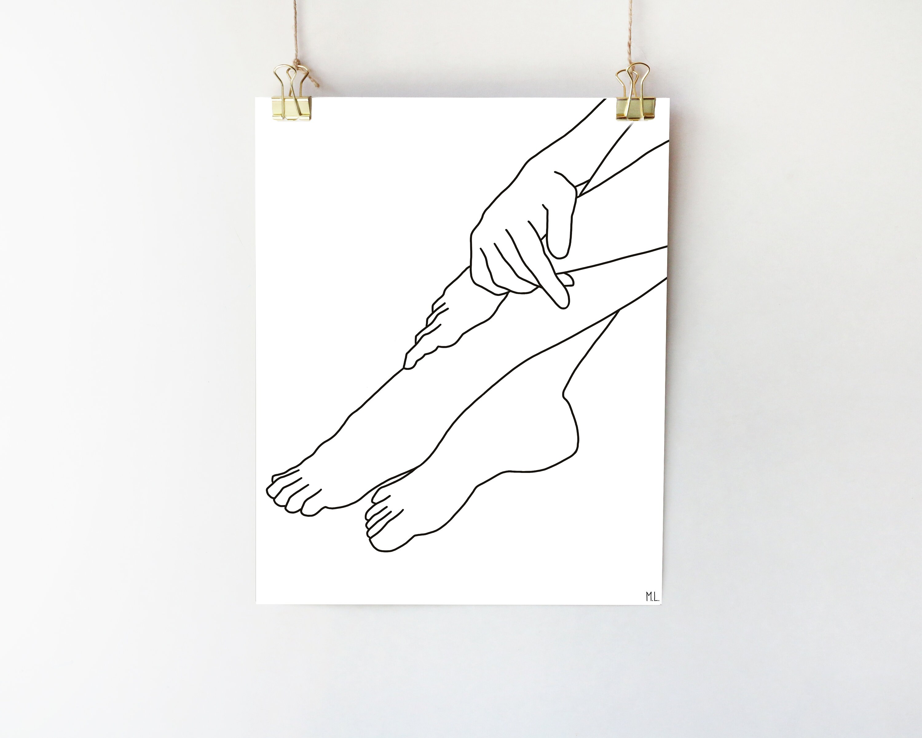 Printable Line Drawing Female Body Art Instant Download Hand - Etsy