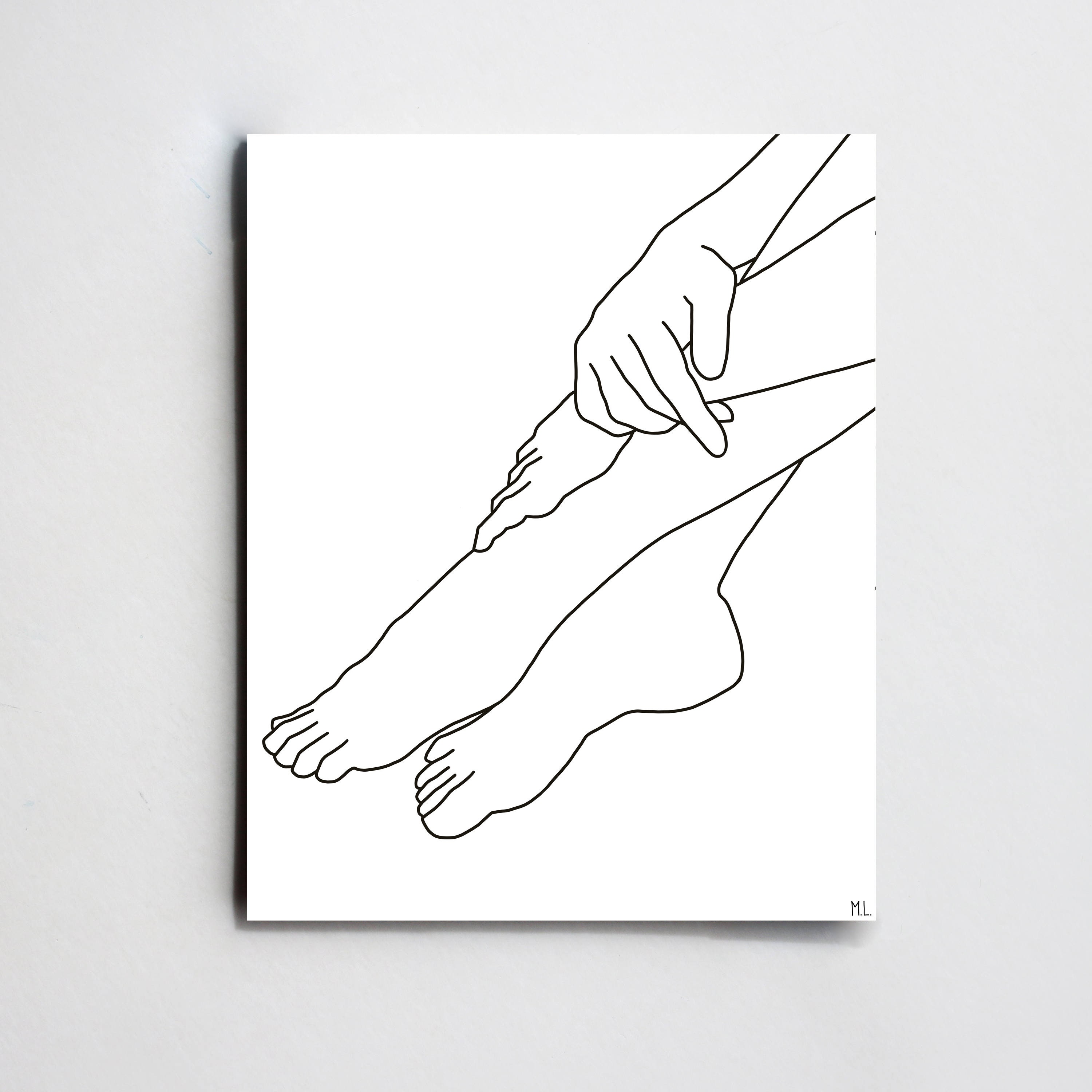 Printable Line Drawing Female Body Art Instant Download Hand - Etsy