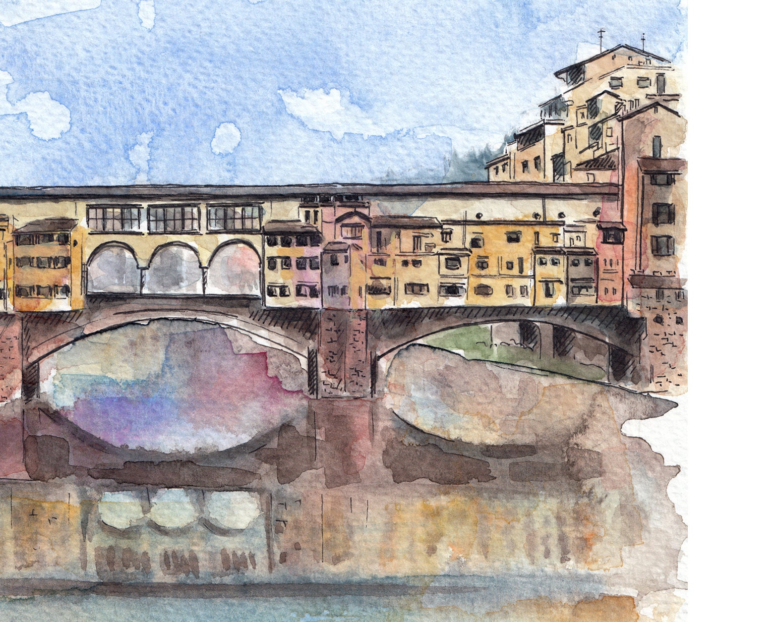 Ponte Vecchio art print Italy wall art Florence Italy print | Etsy