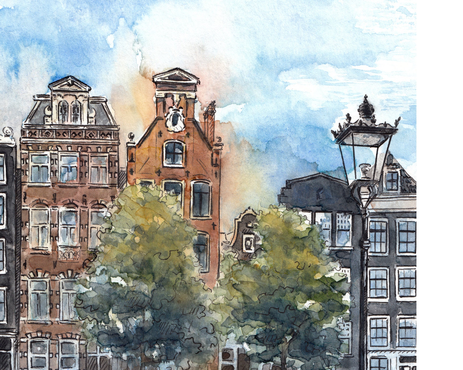 Amsterdam wall art Amsterdam city art print Europe wall art | Etsy