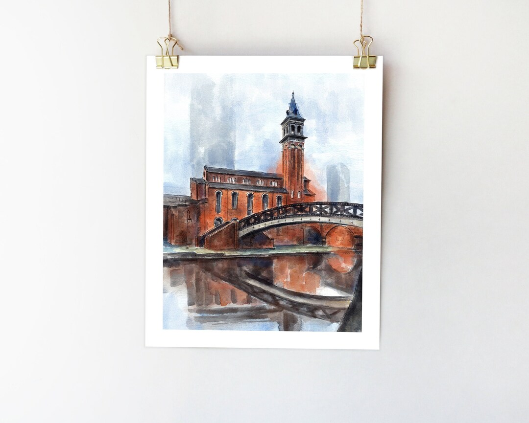 Manchester Print Manchester Poster Manchester Wall Art Manchester Canal ...