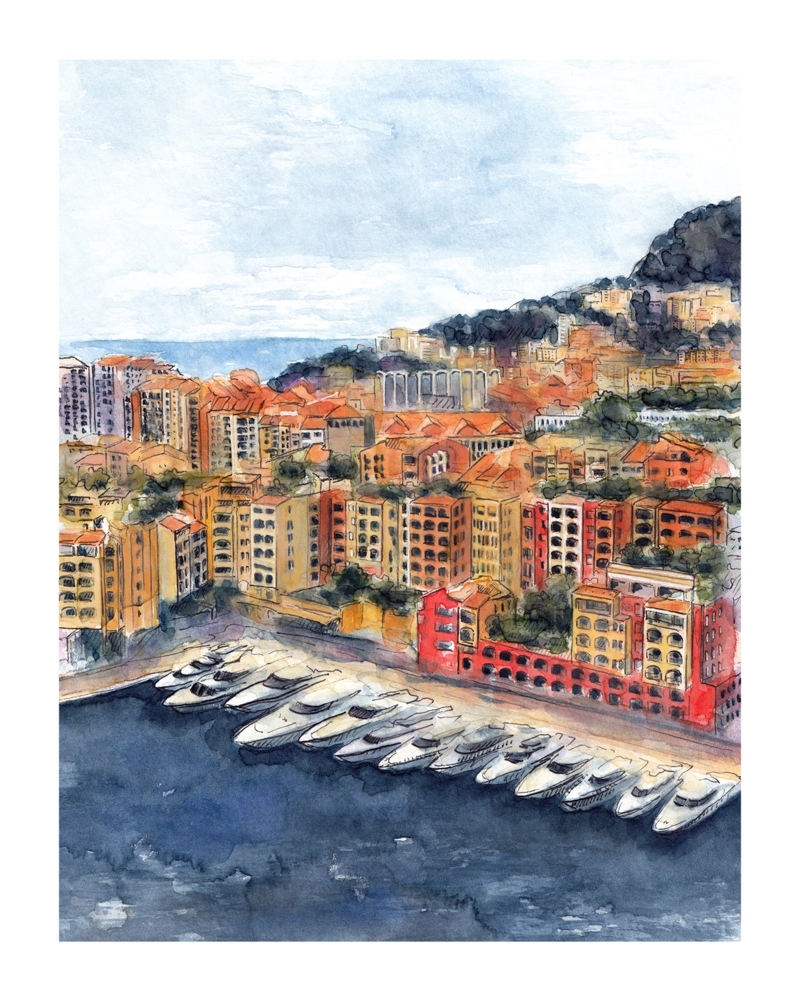 Monte Carlo poster Monte Carlo art print Monte Carlo wall art | Etsy