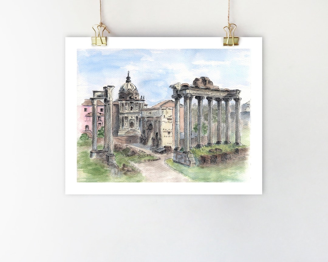Roman Forum Poster Rome Print Italy Print Italy Watercolor Painting ...