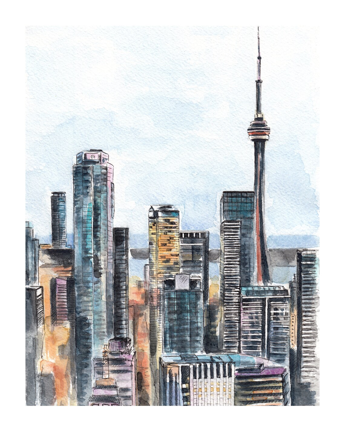 Toronto Print Toronto Poster Toronto City Illustration Canada - Etsy